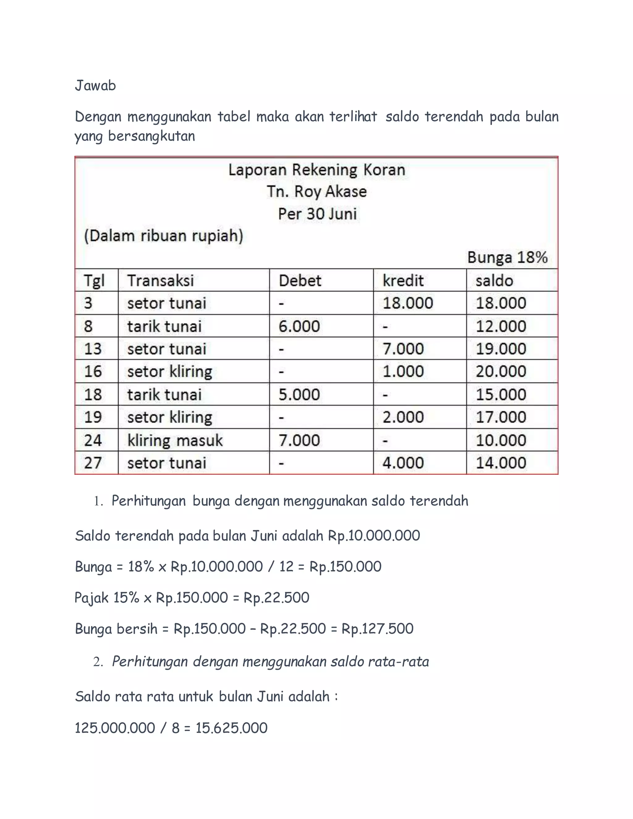 Contoh perhitungan jasa giro | DOCX