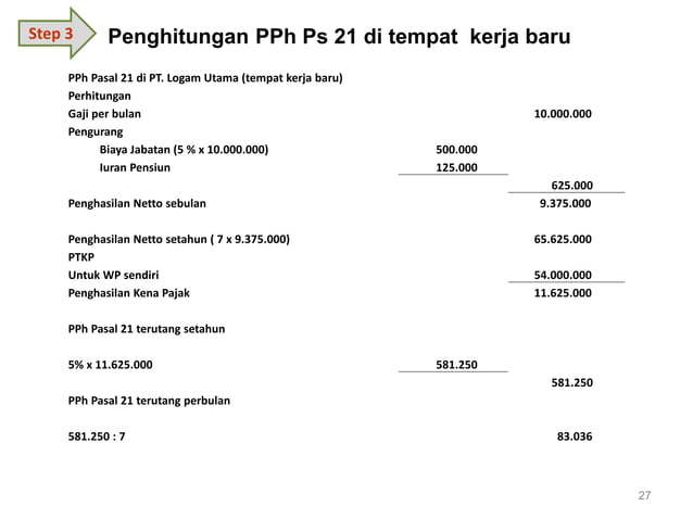 contoh Perhitungan PPh Pasal 21 Pegawai Tetap.pptx
