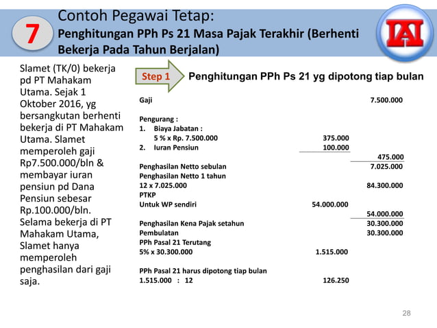 contoh Perhitungan PPh Pasal 21 Pegawai Tetap.pptx