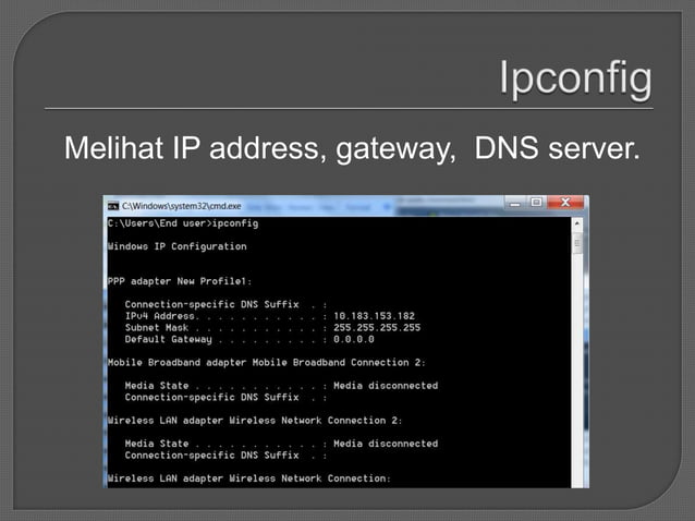 Contoh Perintah Command Prompt | PPTX