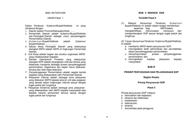 Contoh perkada ttg sop pemda | DOC