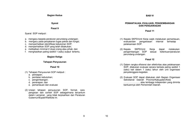 Contoh perkada ttg sop pemda | DOC