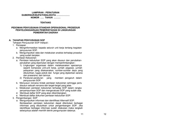 Contoh perkada ttg sop pemda | DOC