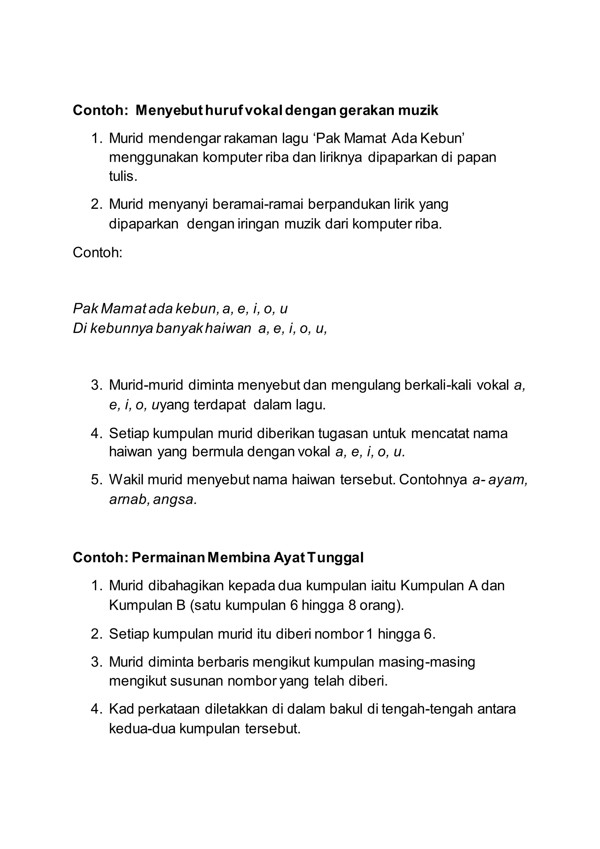 CONTOH PERMAINAN BAHASA | DOCX