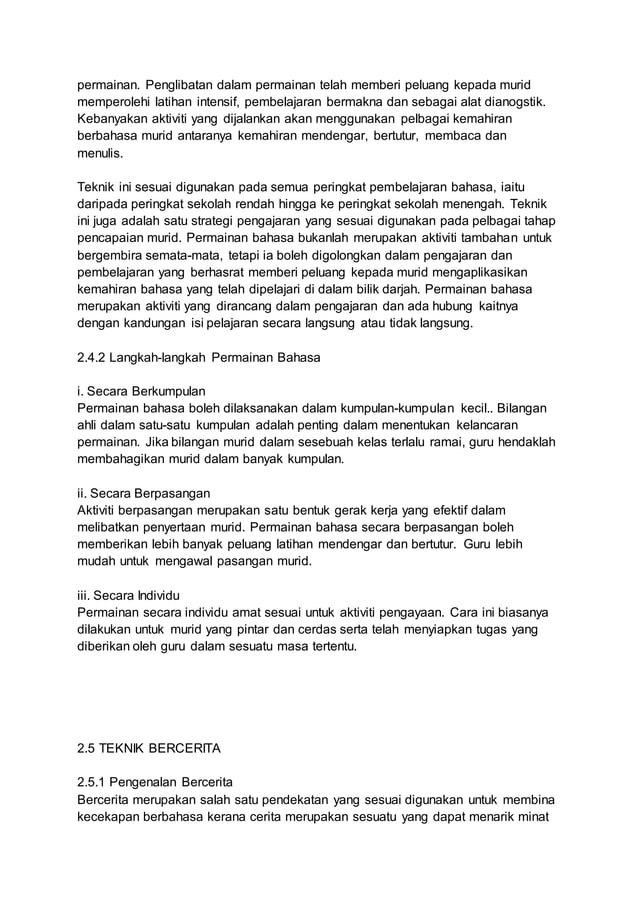 CONTOH PERMAINAN BAHASA | DOCX