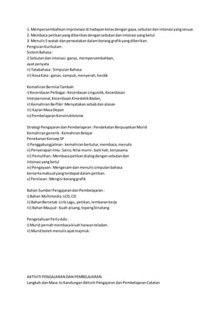 CONTOH PERMAINAN BAHASA | DOCX