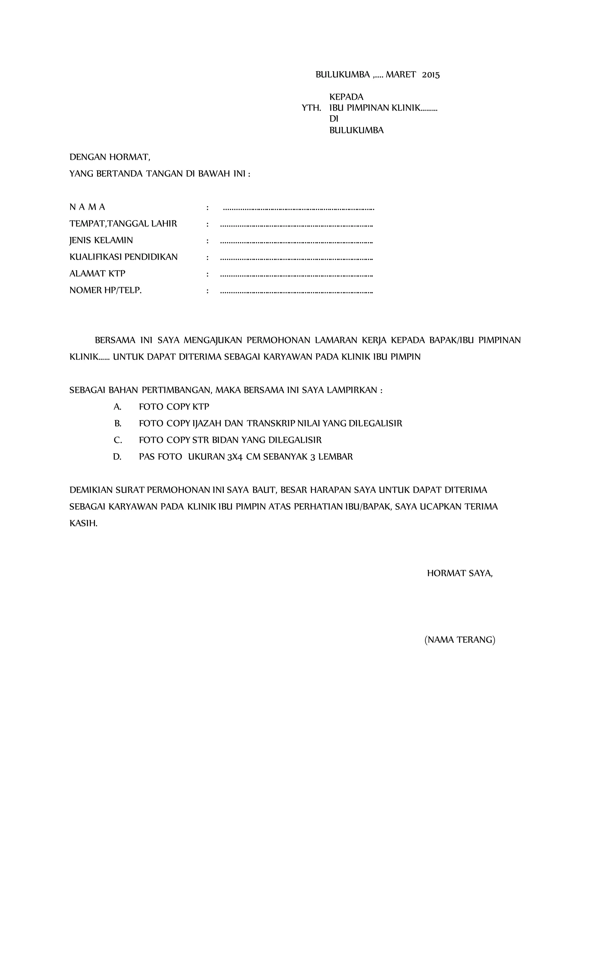 Contoh permohonan | PDF