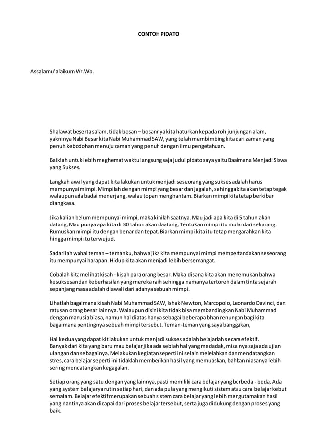 Contoh pidato | DOCX