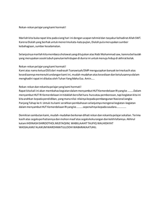 Contoh pidato ayu | DOCX