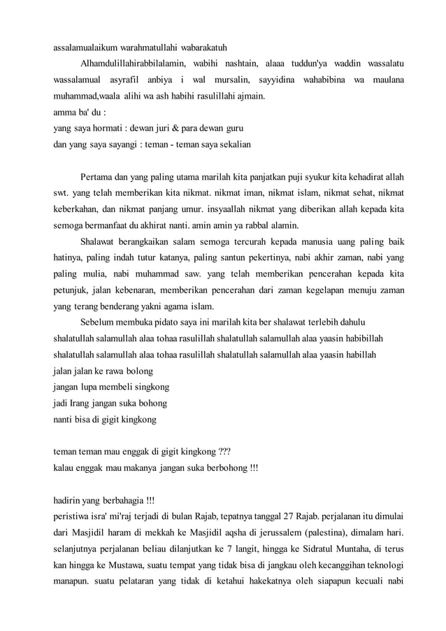 Contoh pidato sederhana | DOCX