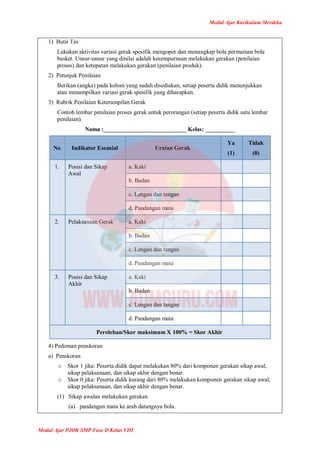 Modul Ajar PJOK Kelas 8 Kurikulum Merdeka | PDF