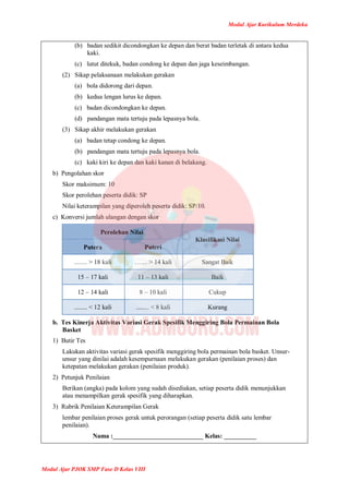Modul Ajar PJOK Kelas 8 Kurikulum Merdeka | PDF