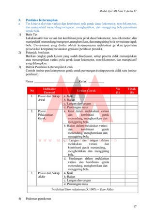 Modul Ajar PJOK Kelas 6 Kurikulum Merdeka | PDF