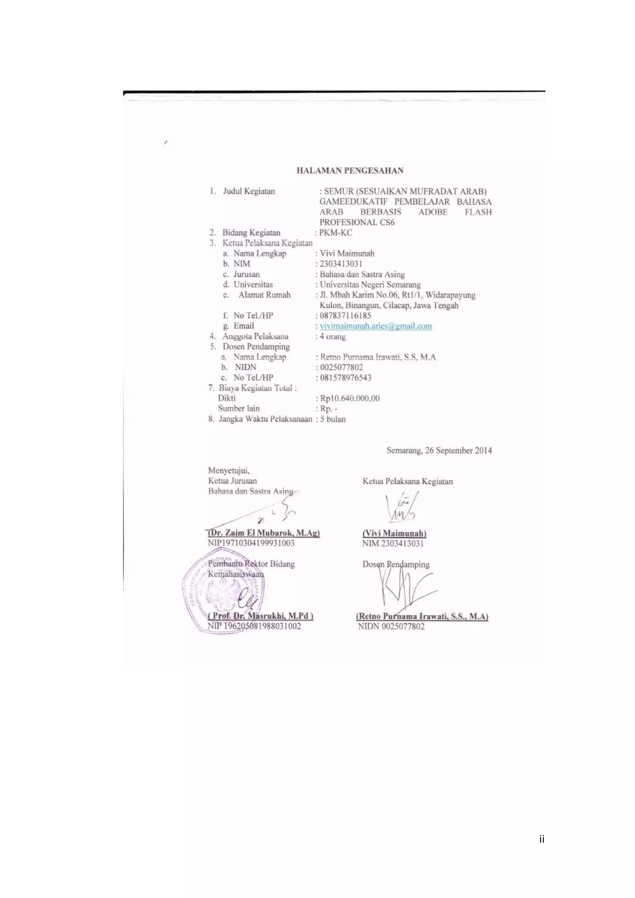 Contoh pkm kc lolos dikti 2014 | PDF