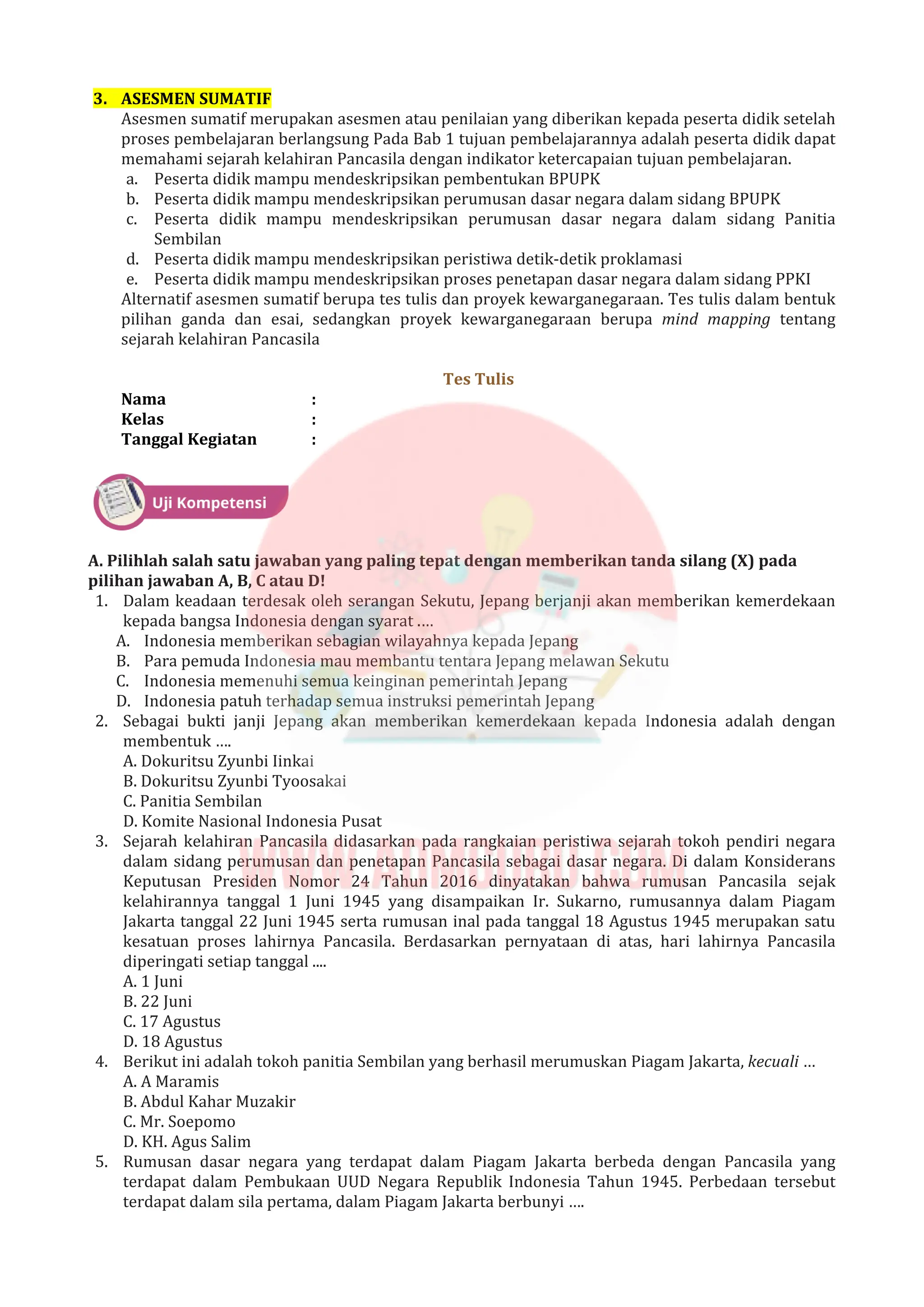 Modul Ajar PKN Kelas 7 Revisi 2024 Kurikulum Merdeka | PDF