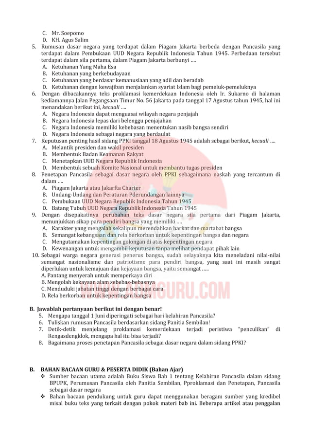 Modul Ajar PKN Kelas 7 Revisi 2024 Kurikulum Merdeka | PDF