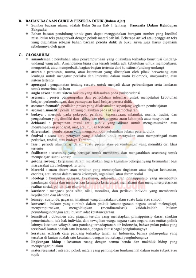 Modul Ajar PKN Kelas 8 Revisi 2024 Kurikulum Merdeka | PDF
