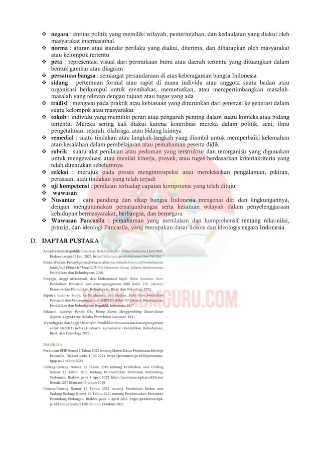 Modul Ajar PKN Kelas 8 Revisi 2024 Kurikulum Merdeka | PDF