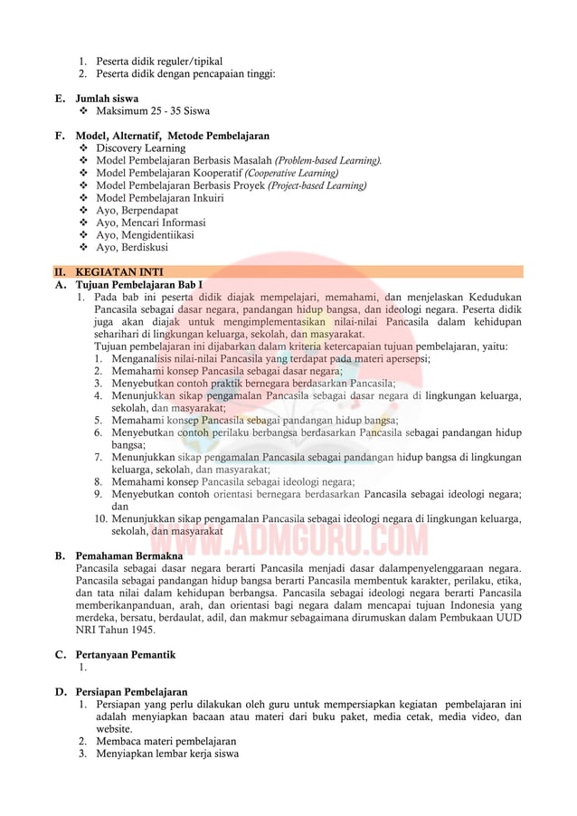 Modul Ajar PKN Kelas 8 Revisi 2024 Kurikulum Merdeka | PDF