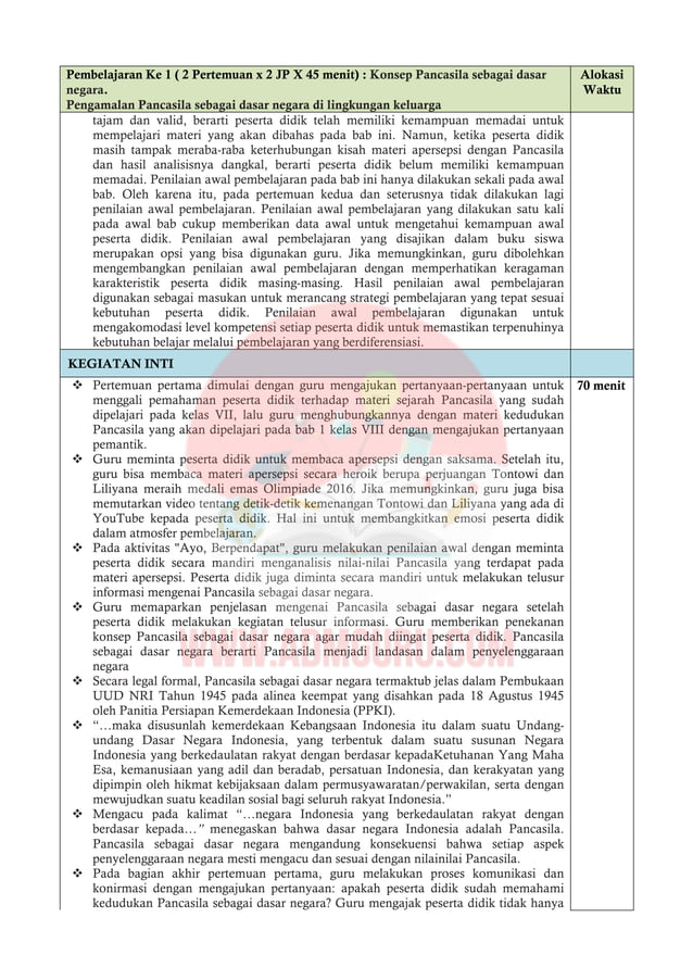 Modul Ajar PKN Kelas 8 Revisi 2024 Kurikulum Merdeka | PDF