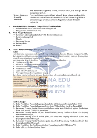 Modul Ajar Pendidikan Pancasila Kelas 7 Revisi | PDF