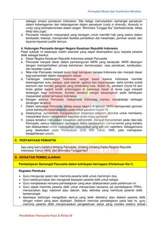 Modul Ajar PKN Kelas 9 Kurikulum Merdeka | PDF