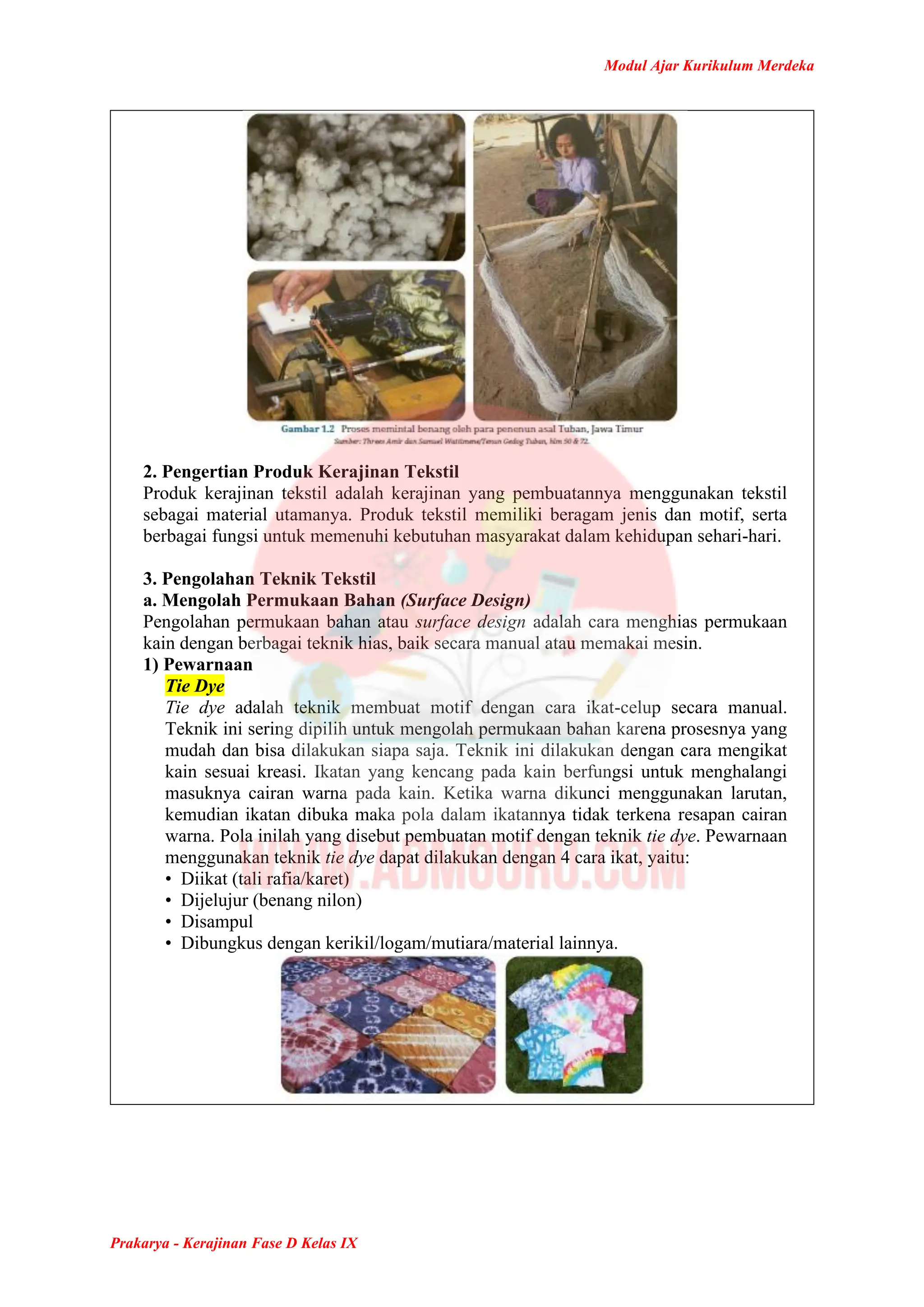 Modul Ajar Prakarya Kerajinan Kelas 9 Kurikulum Merdeka | PDF