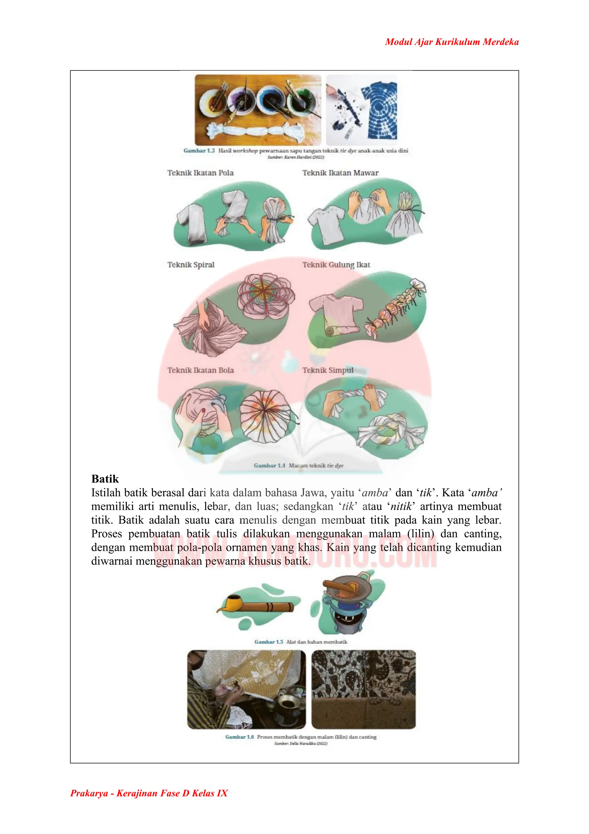 Modul Ajar Prakarya Kerajinan Kelas 9 Kurikulum Merdeka | PDF