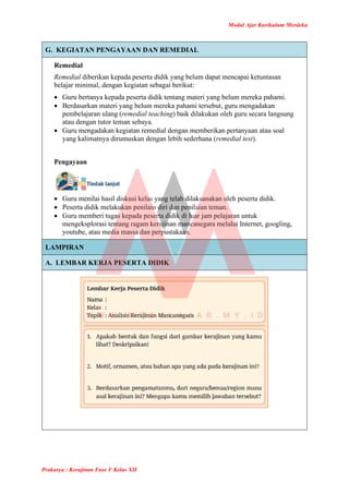 Modul Ajar Prakarya Kerajinan Kelas 12 Kurikulum Merdeka | PDF
