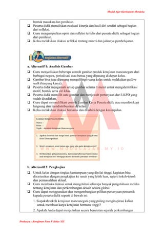 Modul Ajar Prakarya Kerajinan Kelas 12 Kurikulum Merdeka | PDF
