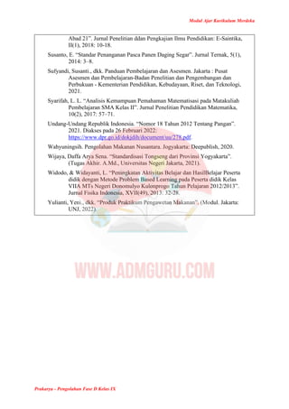 Modul Ajar Prakarya Pengolahan Kelas 9 Kurikulum Merdeka | PDF