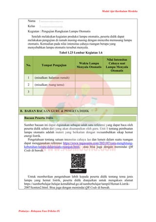Modul Ajar Prakarya Rekayasa Kelas 9 Kurikulum Merdeka | PDF
