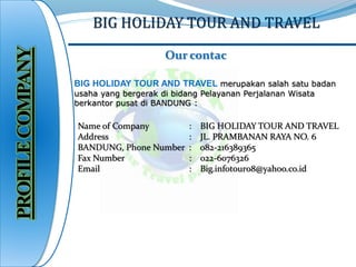 profil company big holiday tour and travel | PPTX
