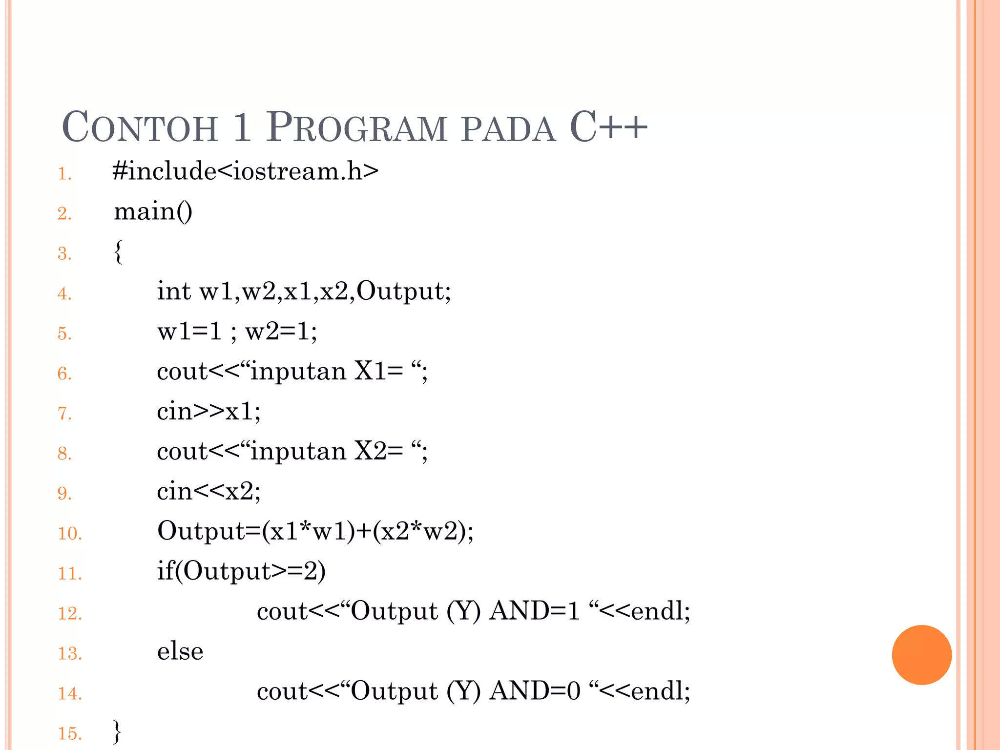 Contoh Program Jaringan Syaraf Tiruan Sederhana | PDF