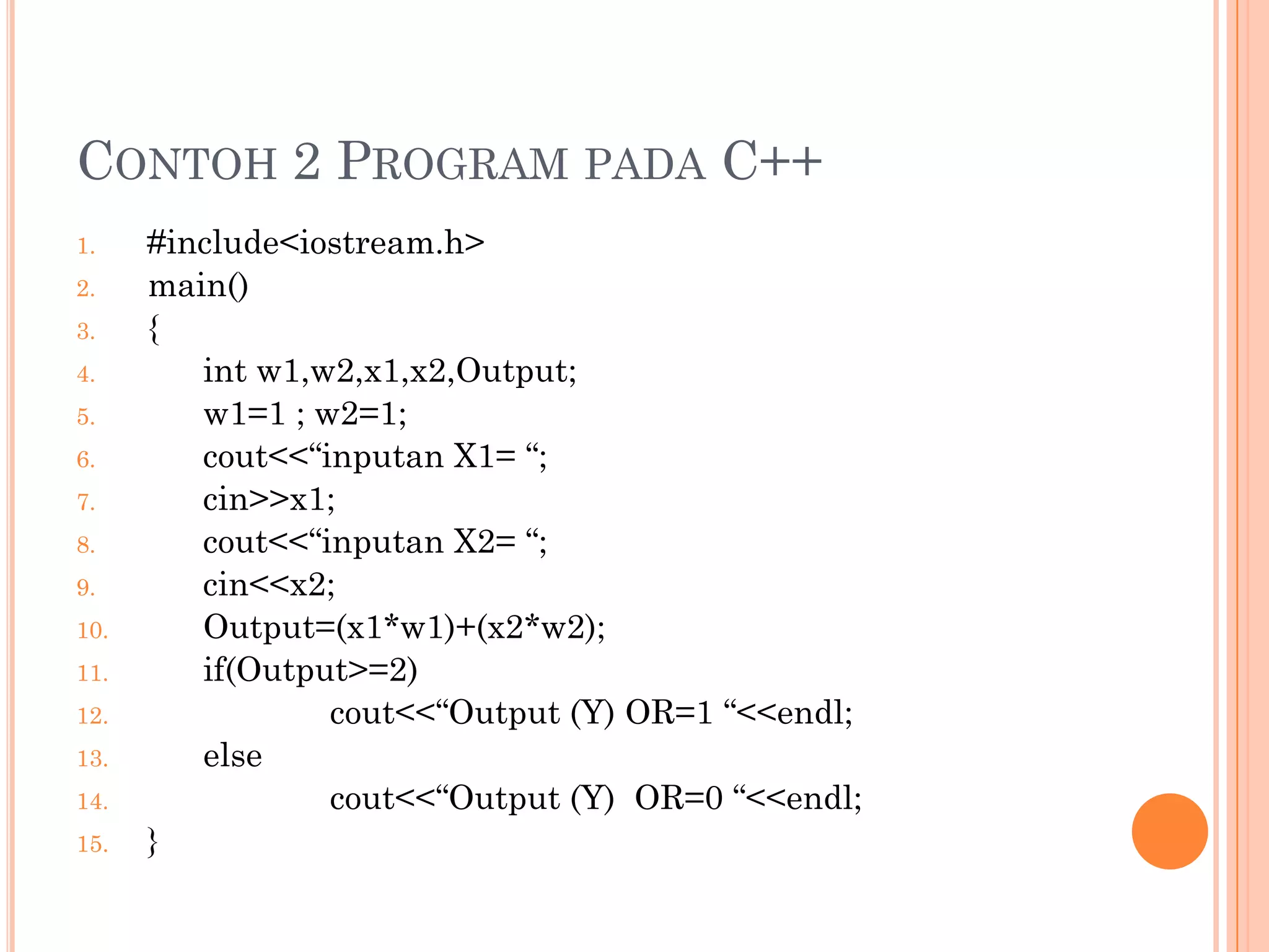 Contoh Program Jaringan Syaraf Tiruan Sederhana | PDF
