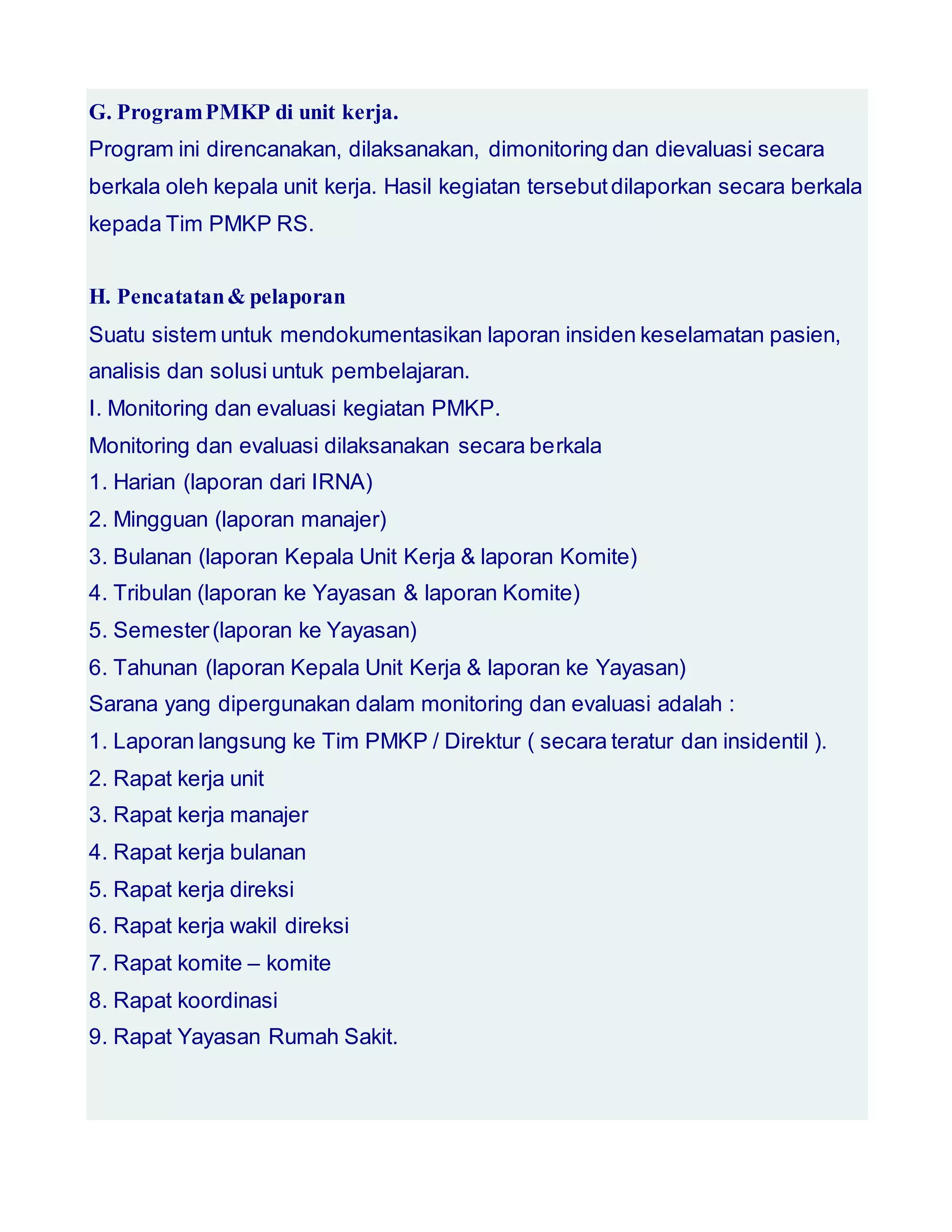 Contoh program kerja pkrs | DOCX