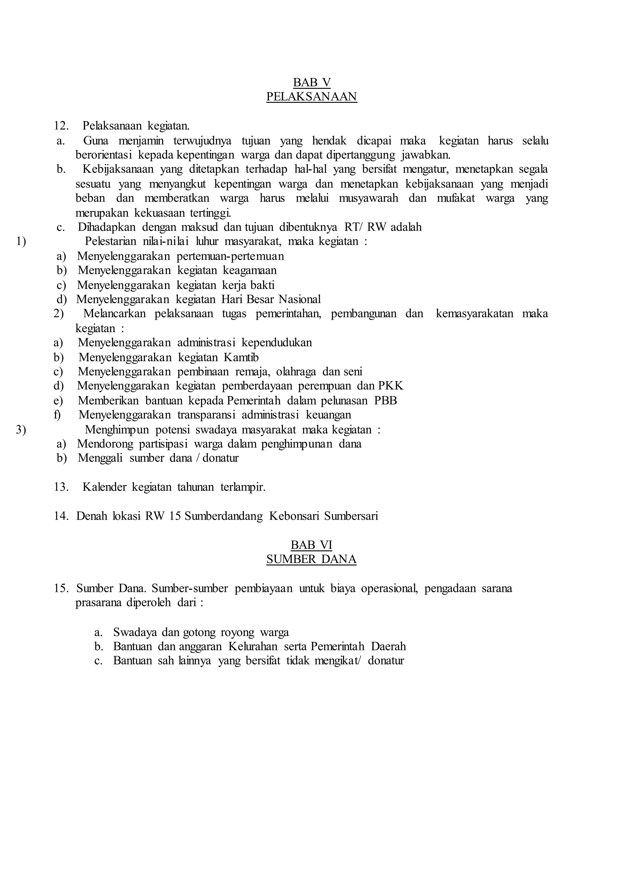 Contoh program kerja rukun warga | DOCX