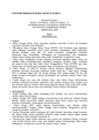 Contoh program kerja rukun warga | DOCX