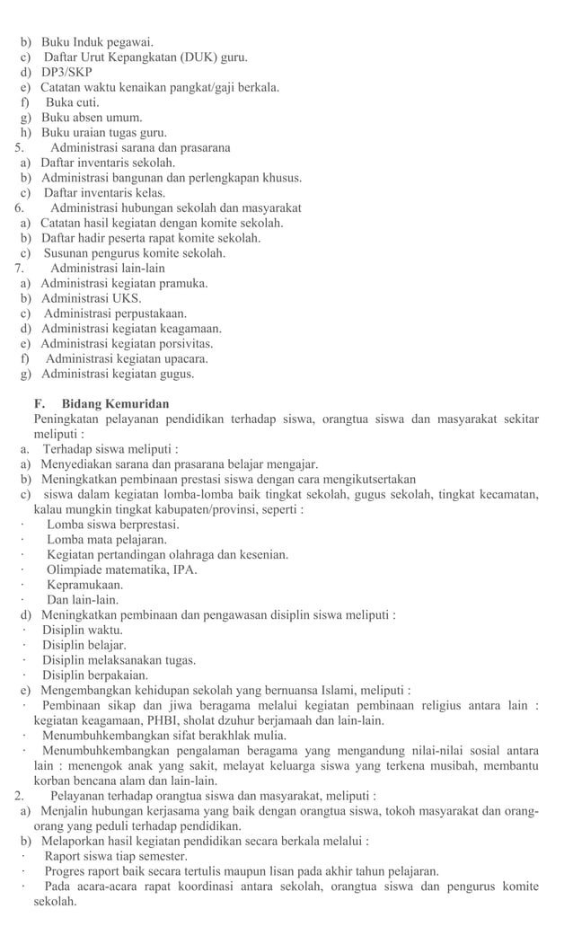 Contoh program kerja tahunan ks. | PDF