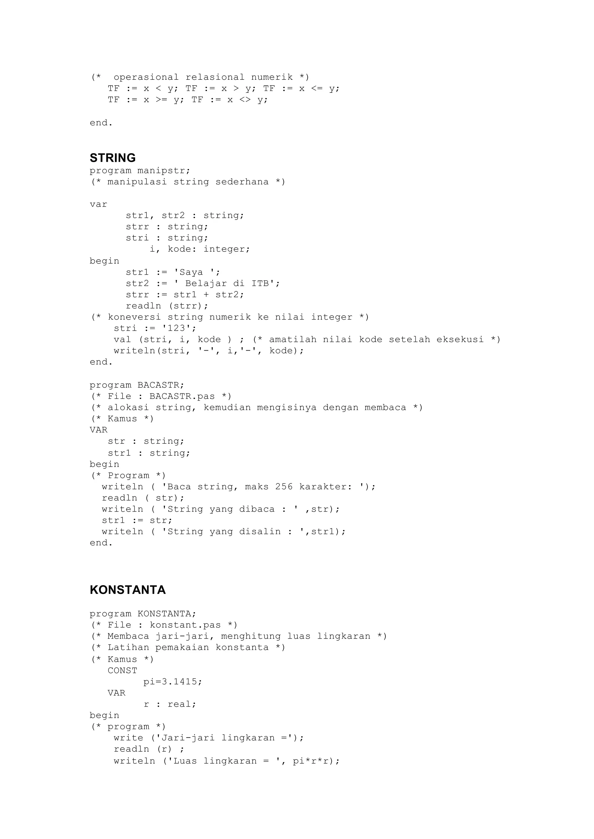 Contoh program pascal | PDF