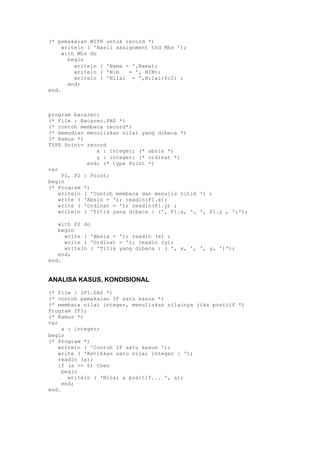 Contoh program pascal | PDF