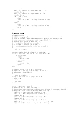 Contoh program pascal | PDF