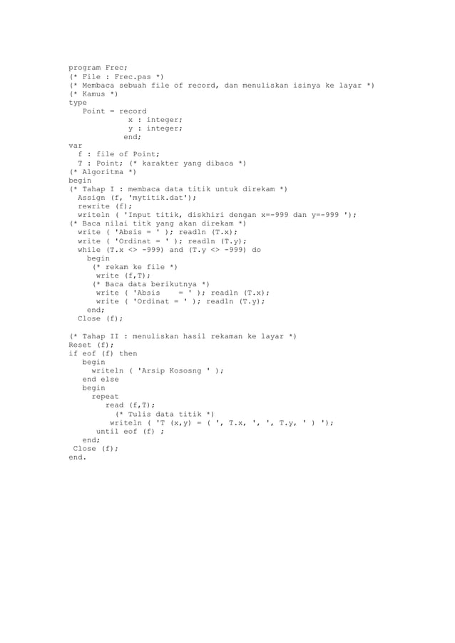 Contoh program pascal | PDF