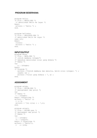 Contoh program pascal | PDF
