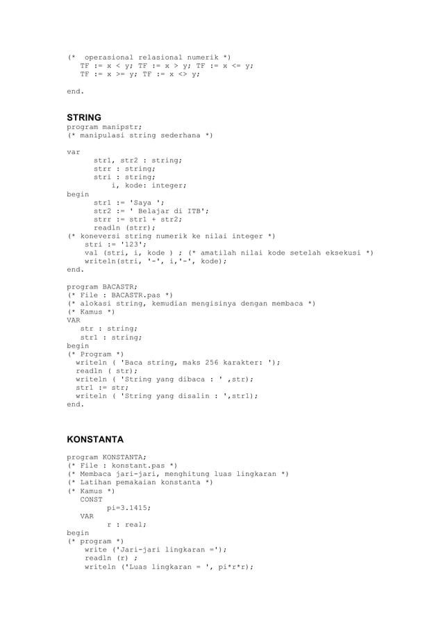 Contoh program pascal | PDF