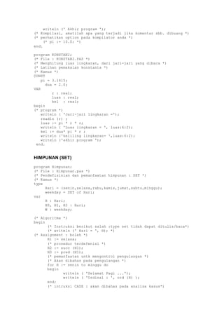 Contoh program pascal | PDF