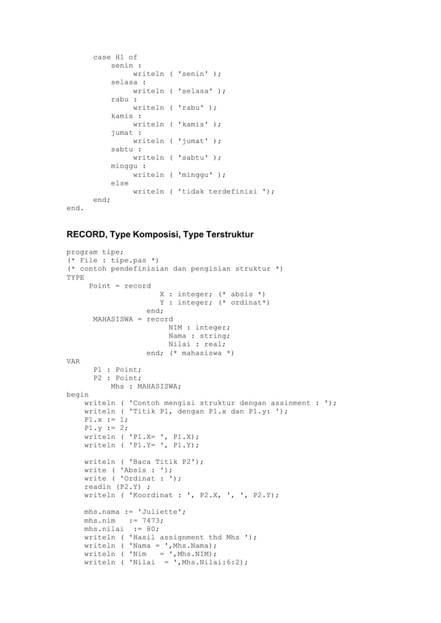 Contoh program pascal | PDF