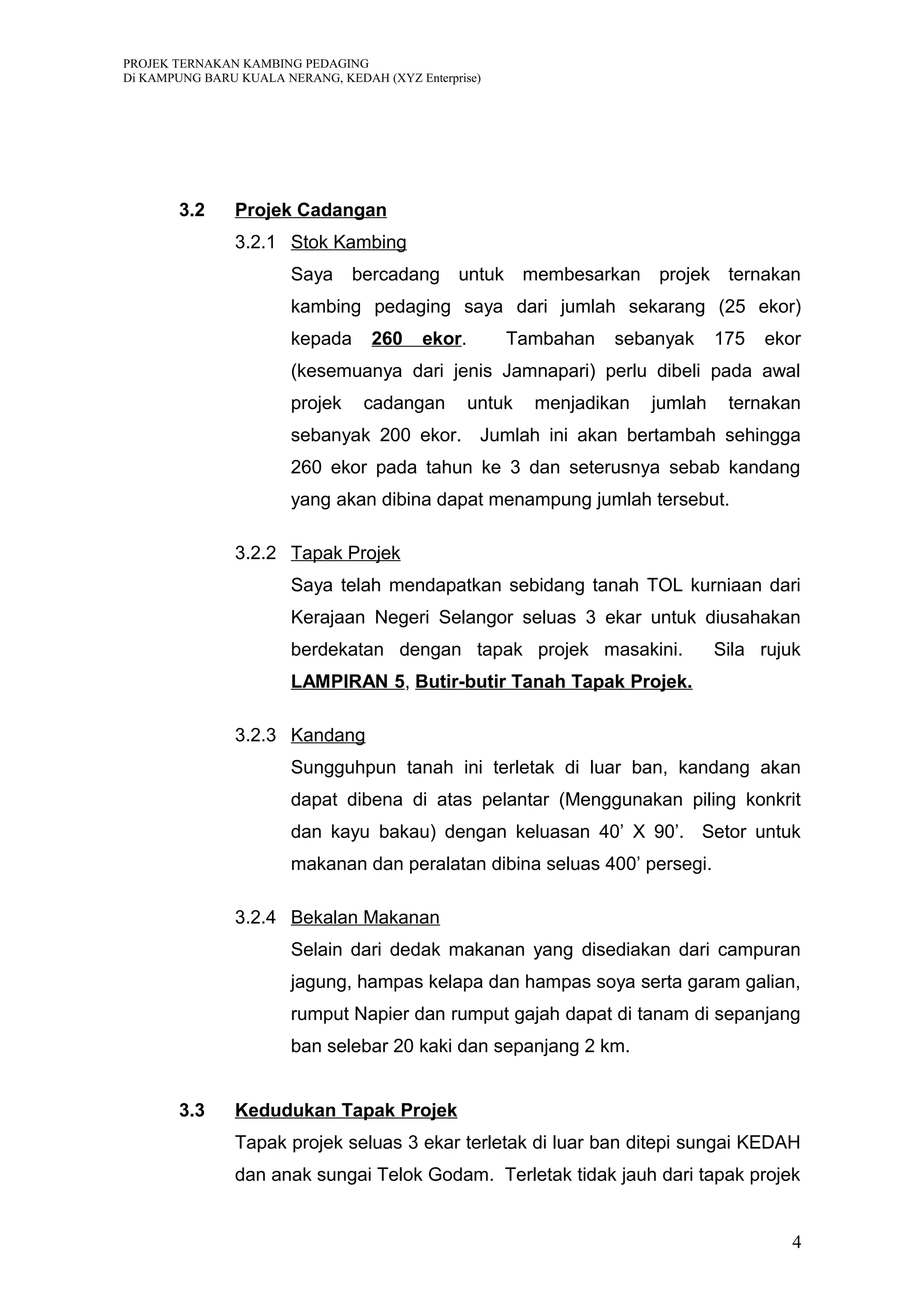 Contoh projek ternakan kambing | DOC