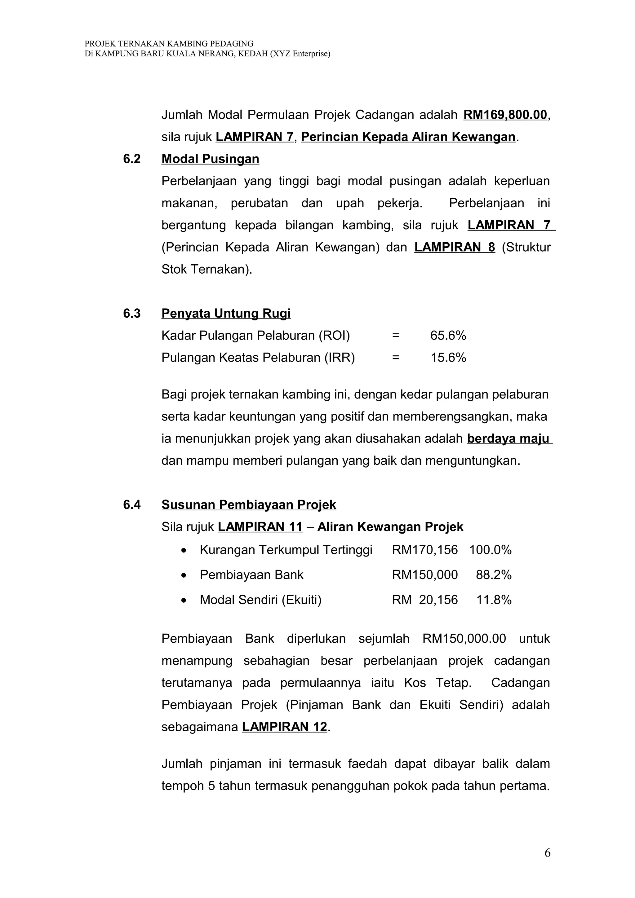 Contoh projek ternakan kambing | DOC