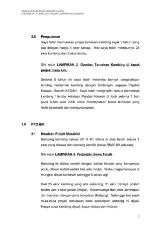 Contoh projek ternakan kambing | DOC